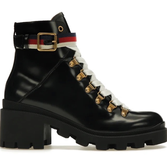 Gucci | Shoes | Gucci Sylvie Trek Lace Up Ankle Boots Shoes | Poshmark